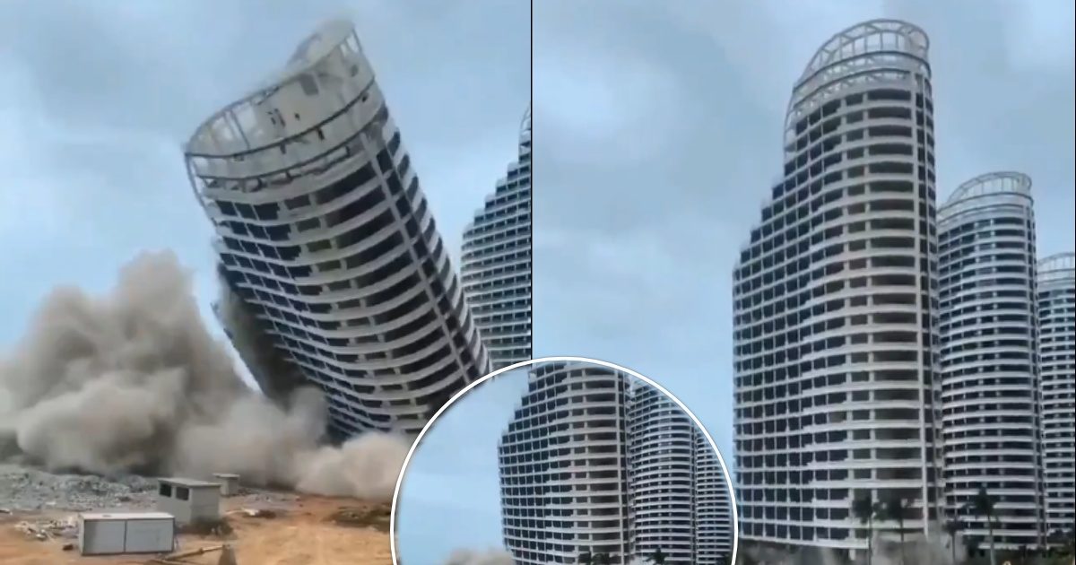 हाथ से गगनचुंबी इमारत गिराना पड़ा महंगा, पास खड़े लोगों आफत में आई जान ...