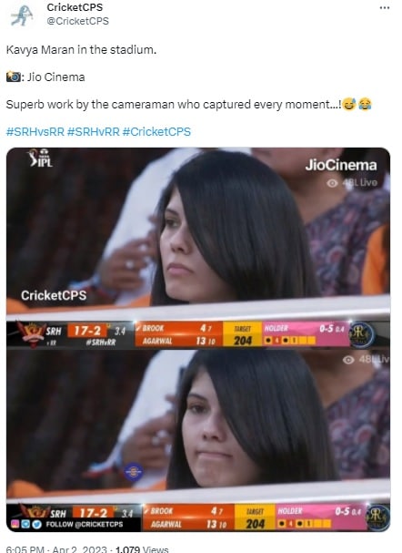 Sunrisers Hyderabad CEO Kavya Maran spotted in SRH vs RR Clash IPL 2023 ...