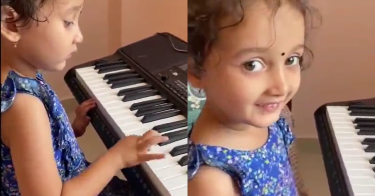 The Girl Has Amazingly Talent At A Young Age Playing Piano On The Tune ...