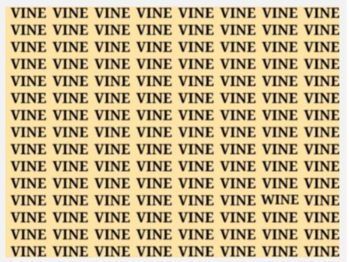 Brain teaser can you spot Wine among Vine in 15 seconds optical ...