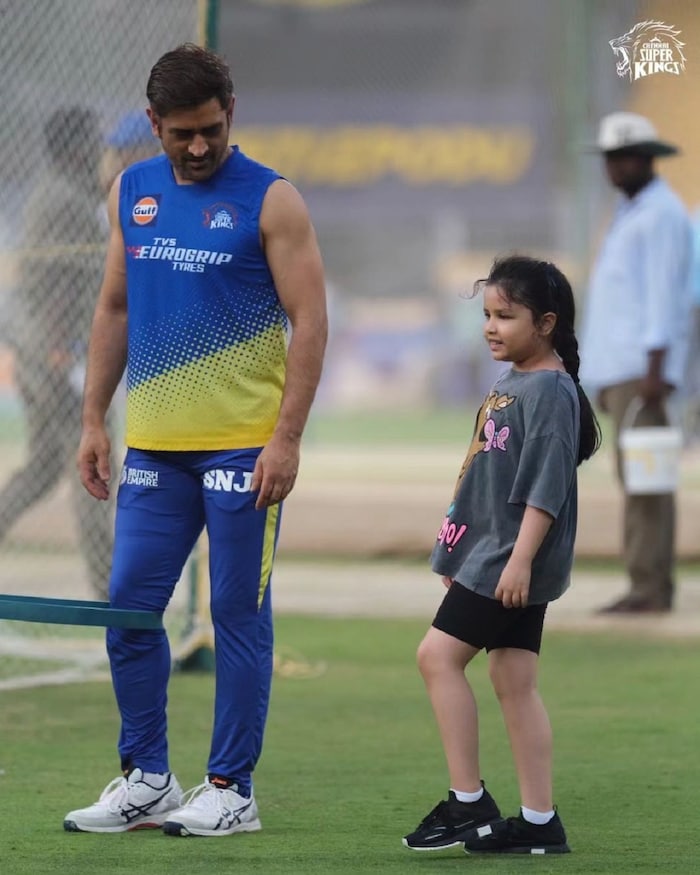 Ziva Singh Dhoni appeared in IPL 2023 playing Football seen on the ...