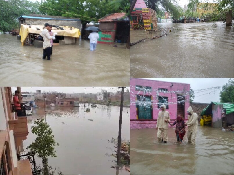 PHOTOS: बाड़मेर में तूफान ने मचाई तबाही, नदी-नाले ओवरफ्लो, बाढ़ जैसे ...