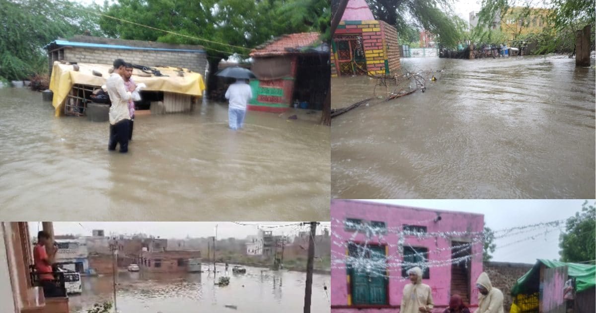 PHOTOS: बाड़मेर में तूफान ने मचाई तबाही, नदी-नाले ओवरफ्लो, बाढ़ जैसे ...