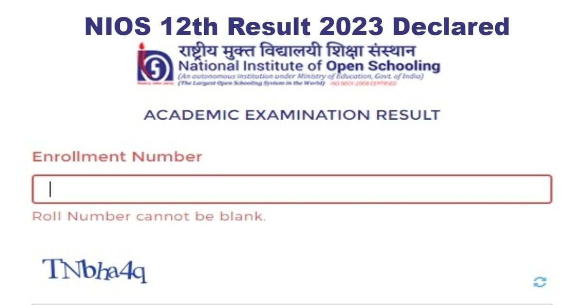 NIOS 12th Result 2023 Declared at results.nios.ac.in: एनआईओएस ने जारी ...