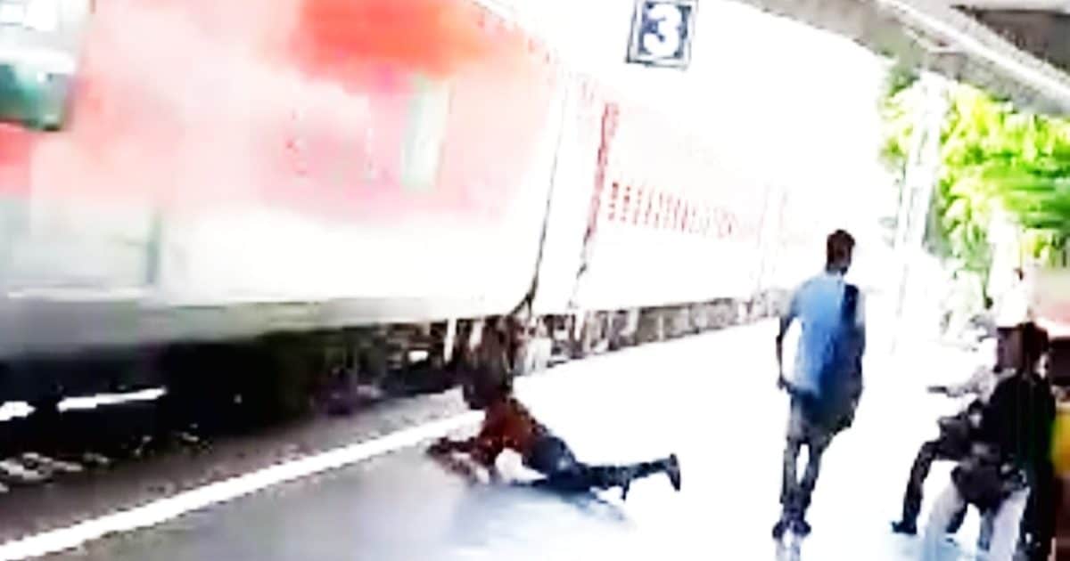 VIDEO: इसे कहते हैं मौत को छूकर 'टक' से वापस आना…110KM स्पीड, ट्रेन से ...