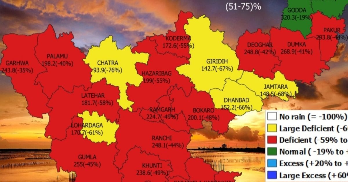 Jharkhand Weather Update: झारखंड में सूखे की आहट, 16 जिलों में रेड ...