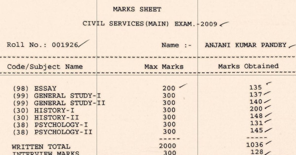IRS अफसर ने शेयर की UPSC मेंस की अपनी मार्कशीट, कहा- 'जीवन की अमूल्य ...