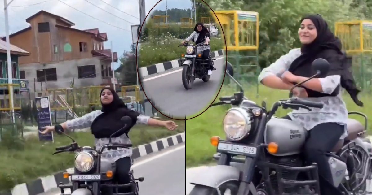 VIDEO: बैकग्राउंड में शाहरुख का गाना, 'बुलेट' पर कश्मीरी लड़की, भारत ...