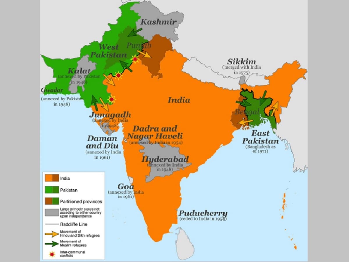 Indian History India Pakistan Partition border Radcliffe line declared ...