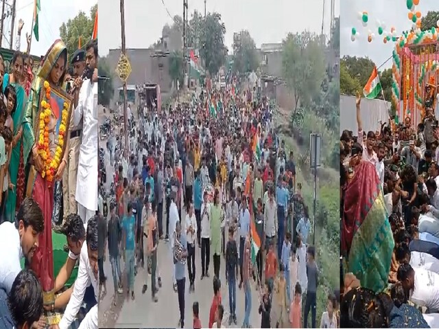Ratlam: शहीद की पत्नी के कदमों में ग्रामीणों ने बिछाई हथेलियां, वीर ...