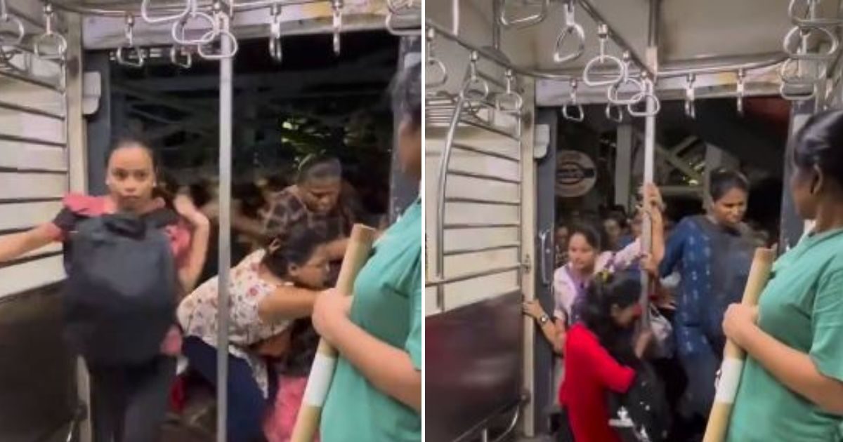 गिरते-पड़ते ट्रेन के अंदर घुसी औरतें, सीट पर बैठने के लिए मची होड़ ...
