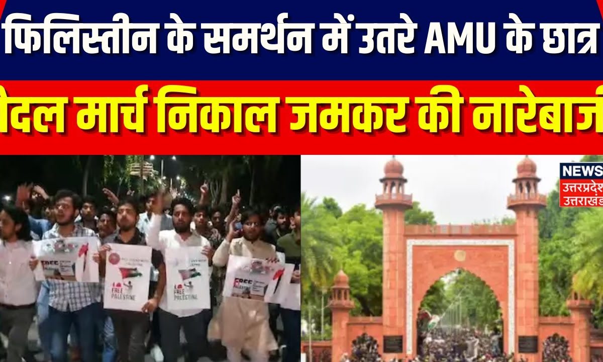 Israel-Palestine War: फिलिस्तीन के समर्थन में उतरे AMU के छात्र | Hamas ...