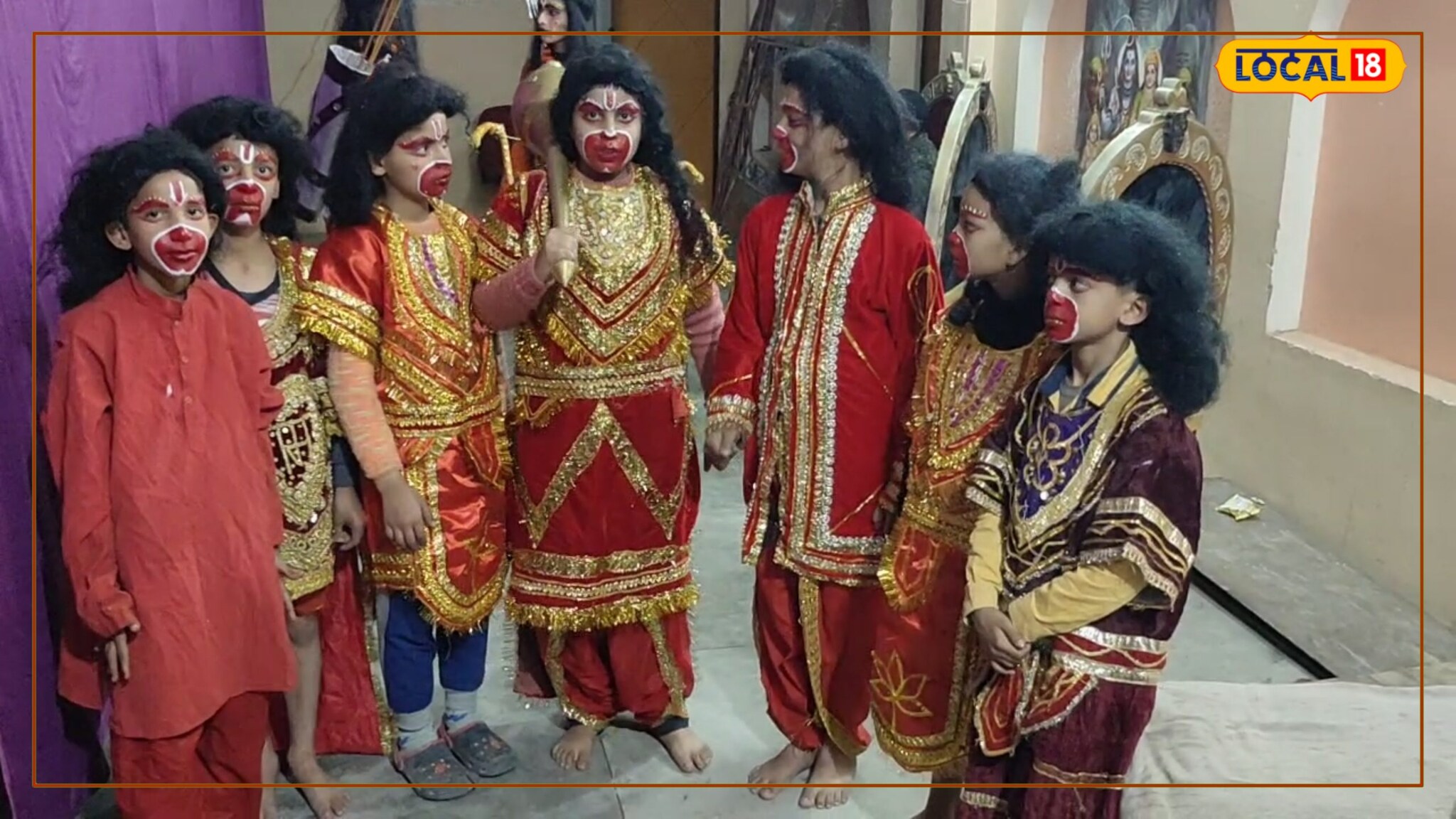 Children are excited to be a part of vanar sena in pithoragarh ramlila