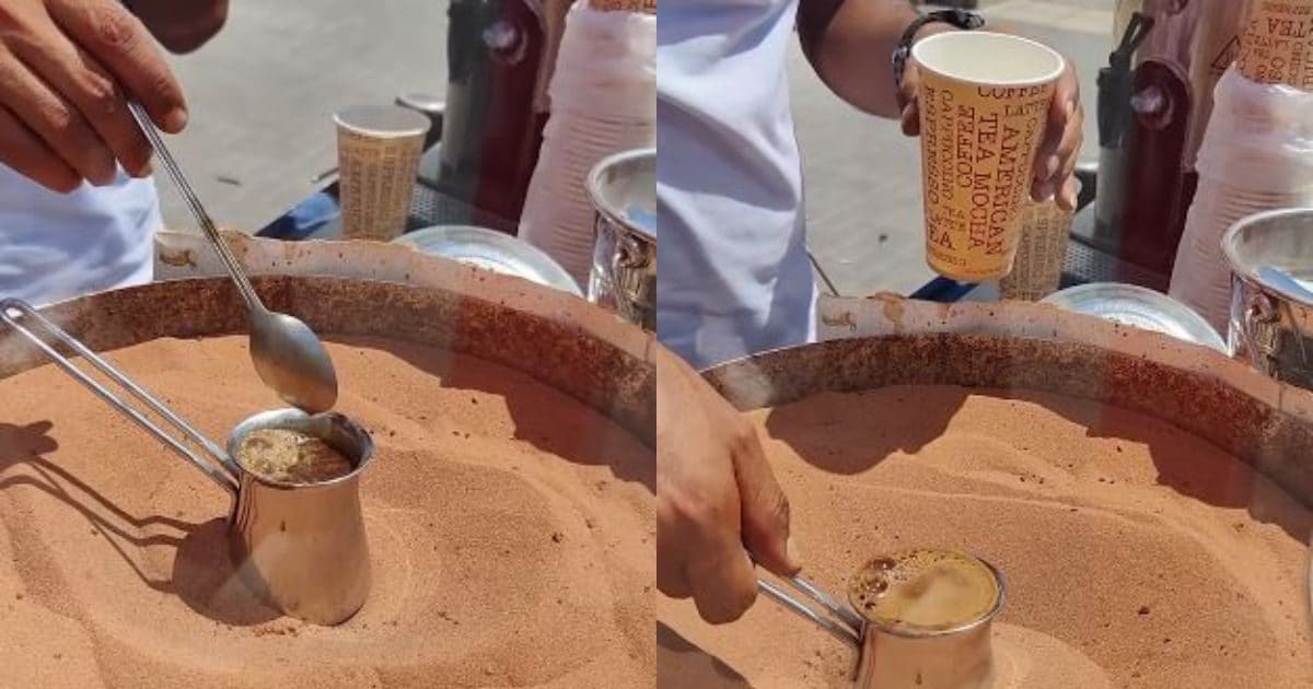 coffee made in sand viral video turkish sand coffee jordan wadi rum ...