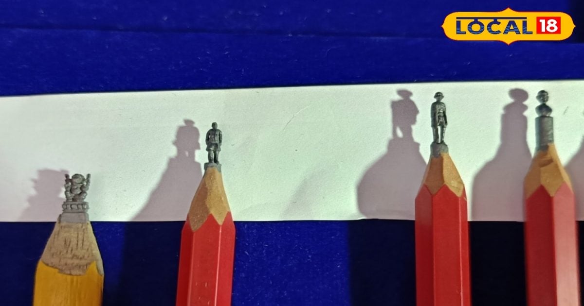 World's smallest spoon and lantern made on the tip of a pencil