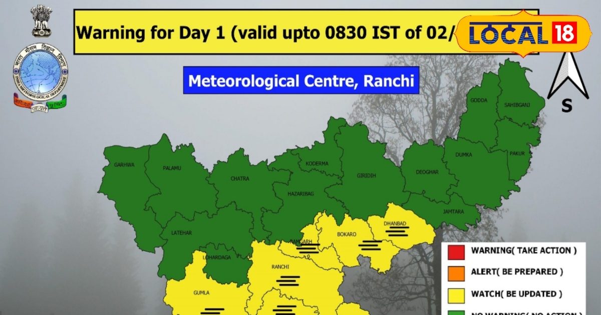 Jharkhand weather today rainfall will come
