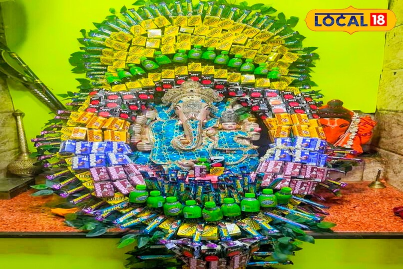 On Wednesday in Ujjain the Dashbhuja Ganesh was decorated in such a way ...