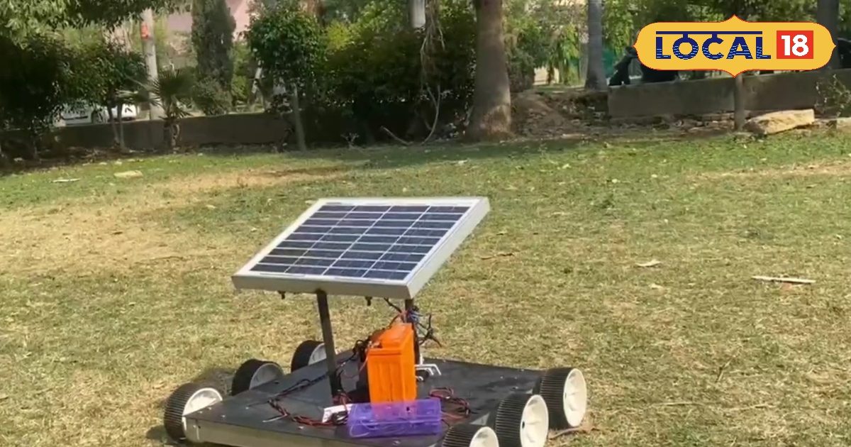 Student made modern IoT smart solar grass cutter, can operate from ...