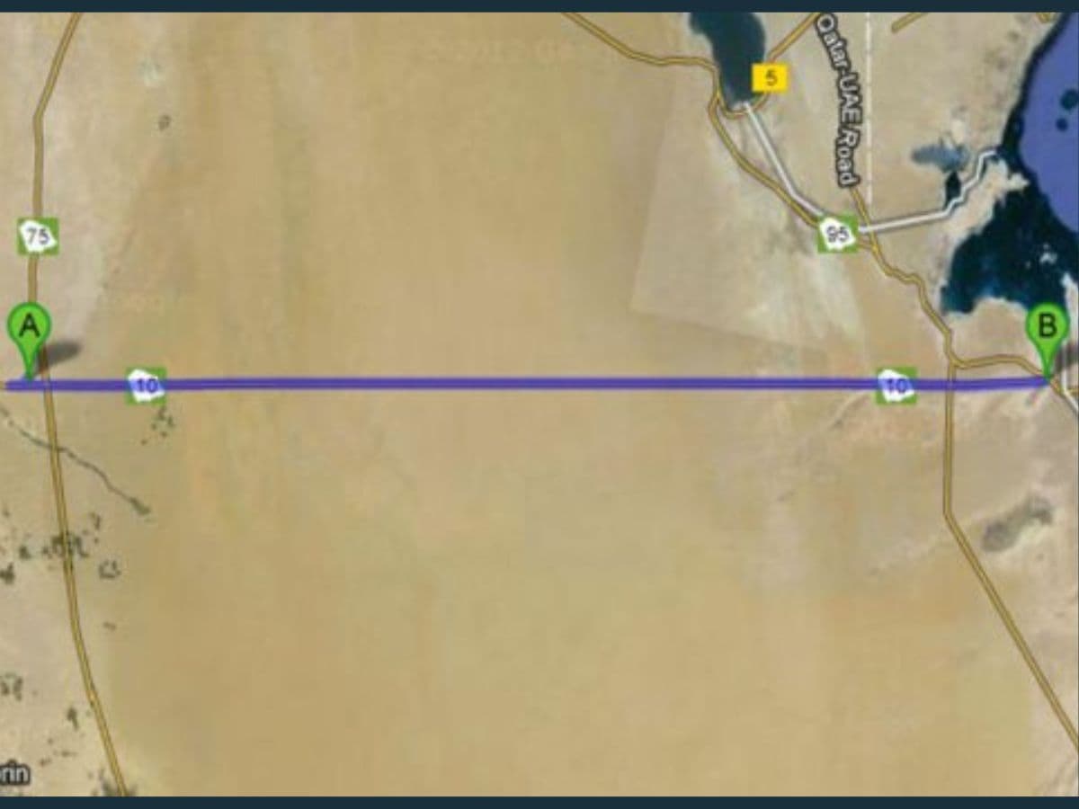 saudi arabia longest straight road in desert 240 kilometer long without single bend bizarre news ...