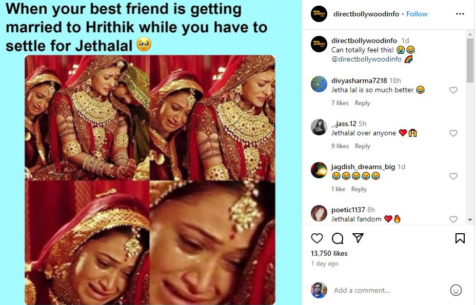 Dayaben aka disha vakani crying with Aishwarya rai photo went viral ...