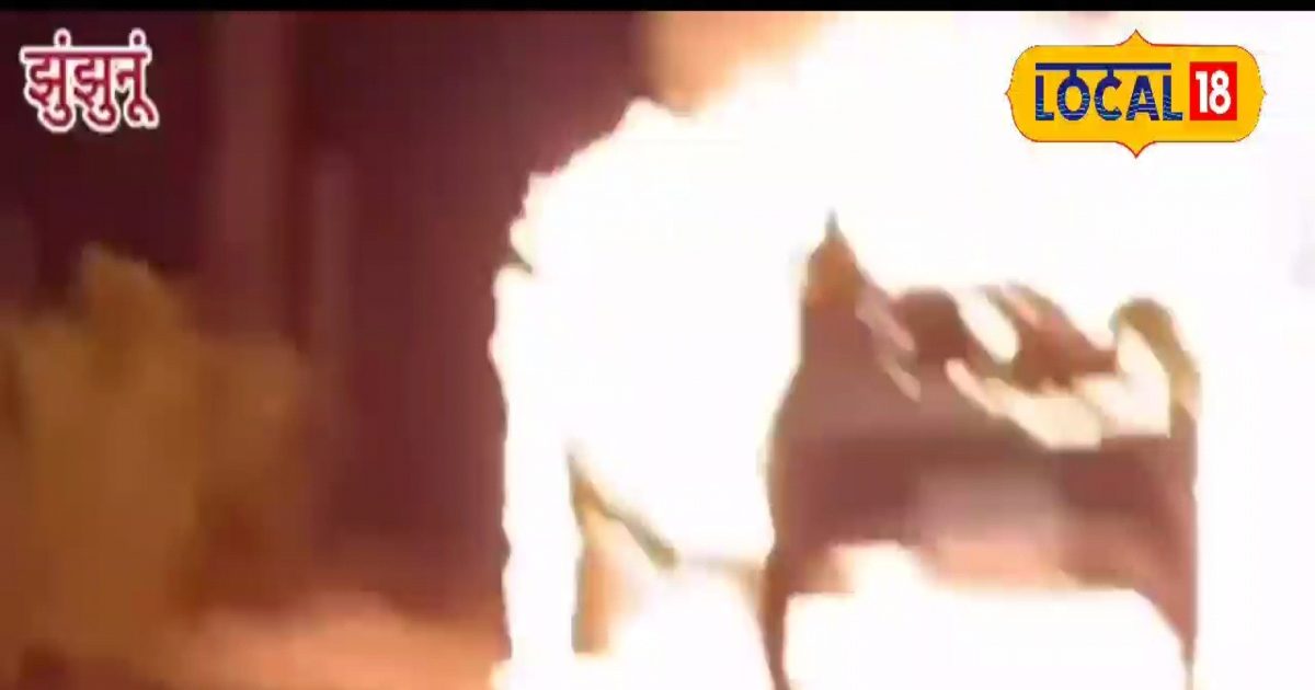 Suddenly a spark came out from the bonnet and the car caught fire ...