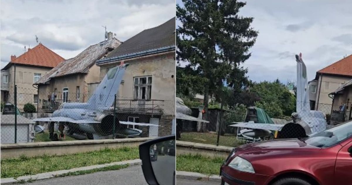 घनी बस्ती के बीचोंबीच घर, बगीचे में खड़ा दिखा फाइटर जेट! लोग बोले ...