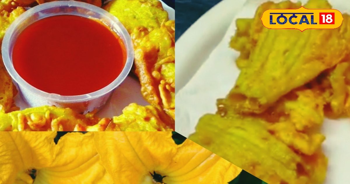 Pumpkin flower pakora recipe Taste with fresh chutney and tea Kaddu ke ...