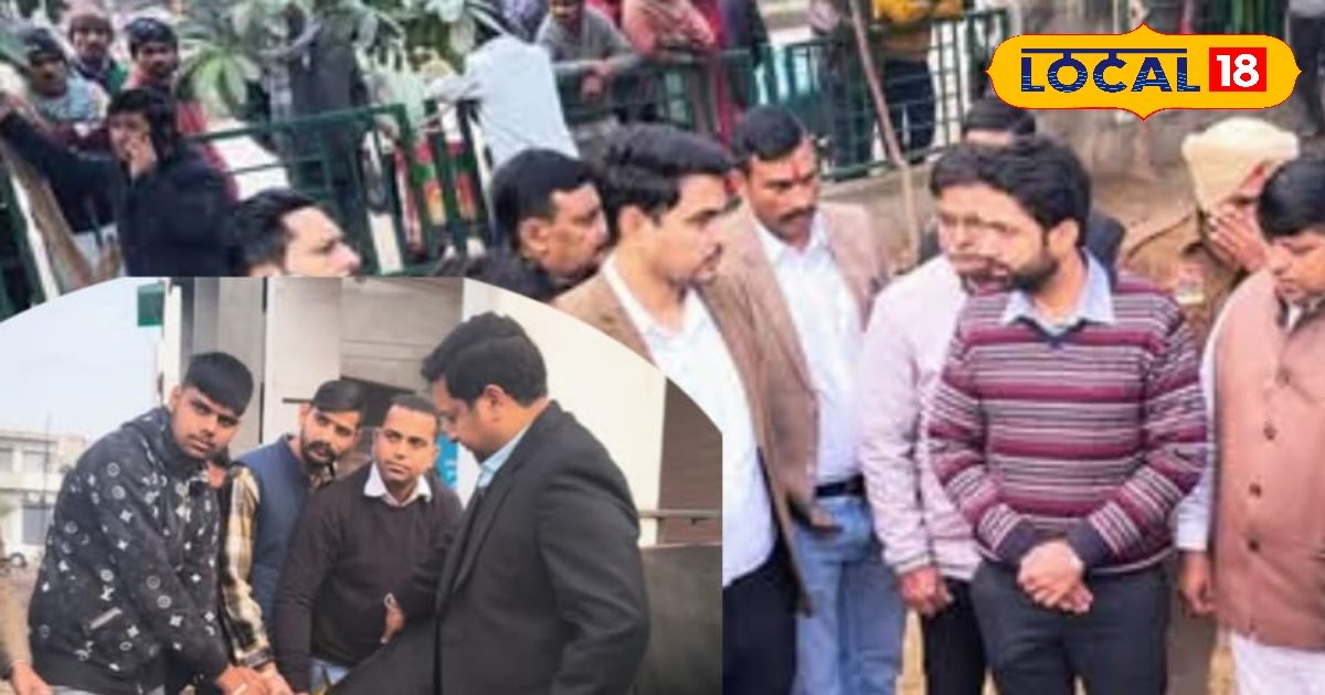 Road Safety Sadak Suraksha Abhiyan radium collars are being put around ...