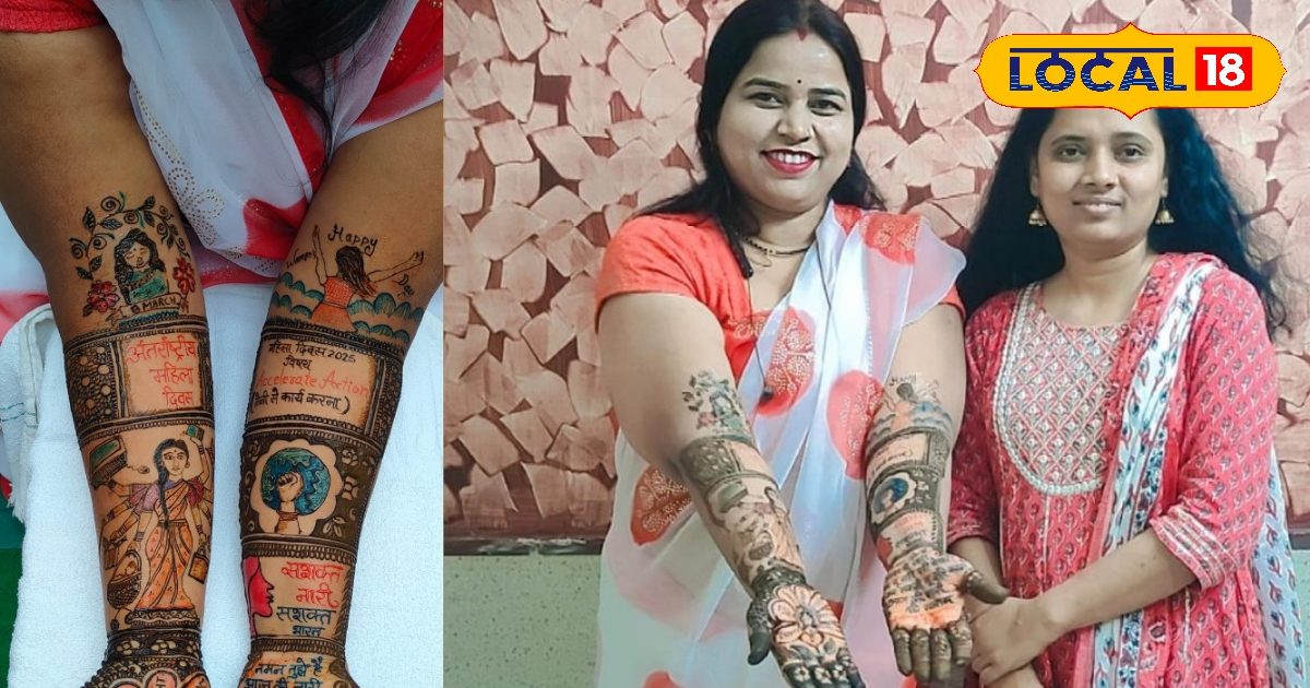 Jodhpur's Mehndi artist gave a unique message through Mehndi on Women's Day