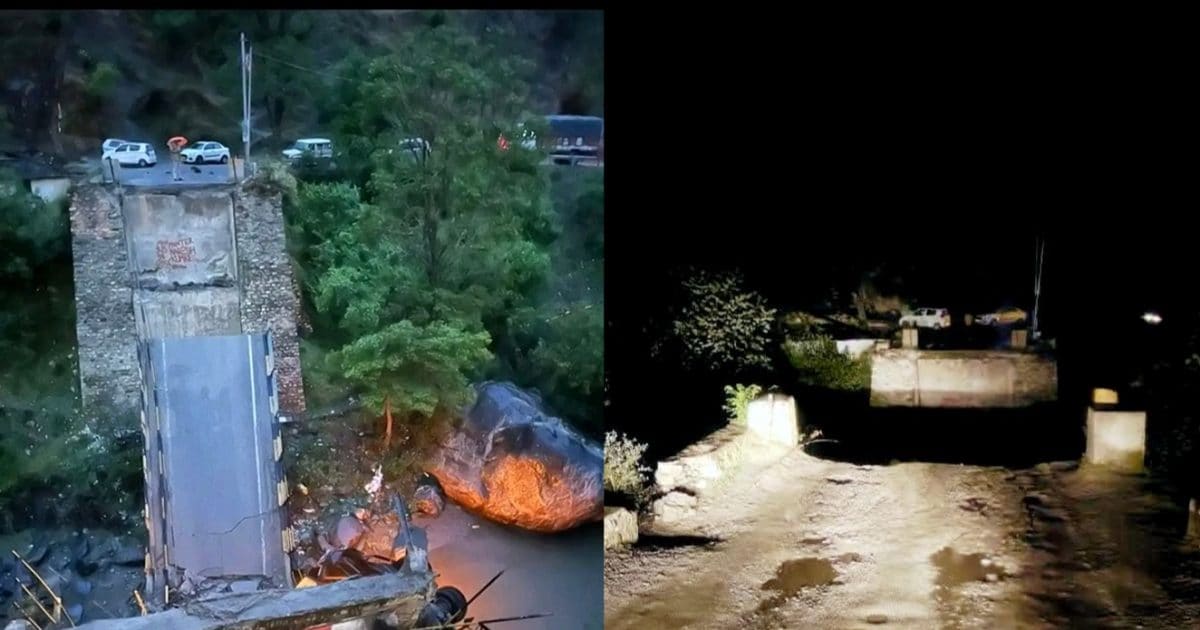 Kullu Bridge Collapse: हिमाचल के बंजार में 55 साल पुराना टूटा पुल, ऊपर ...