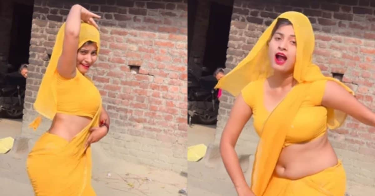 Video of Bhabhi's vigorous dance in yellow saree goes viral | पीली ...