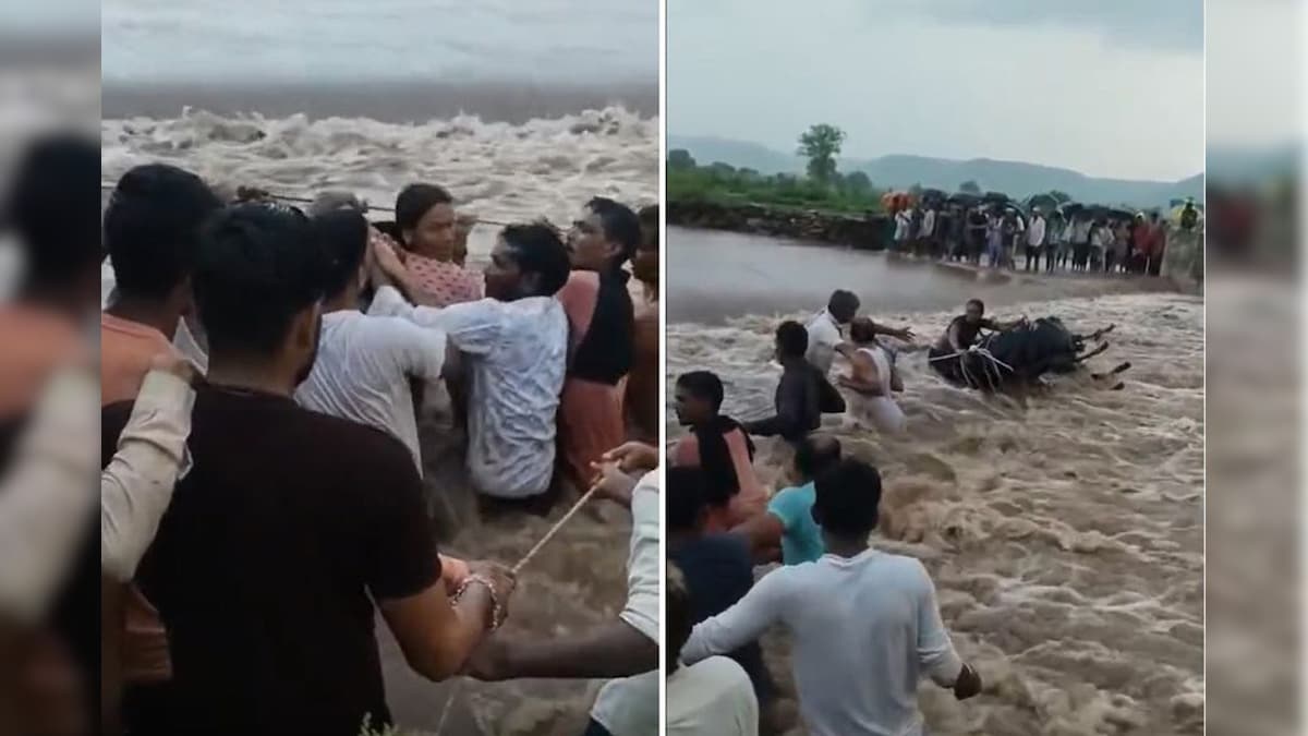 MP Rain Accident Video: उफनते नाले में ट्रैक्टर पलटा, महिला की मौत, देखें रेस्क्यू – News18 हिंदी