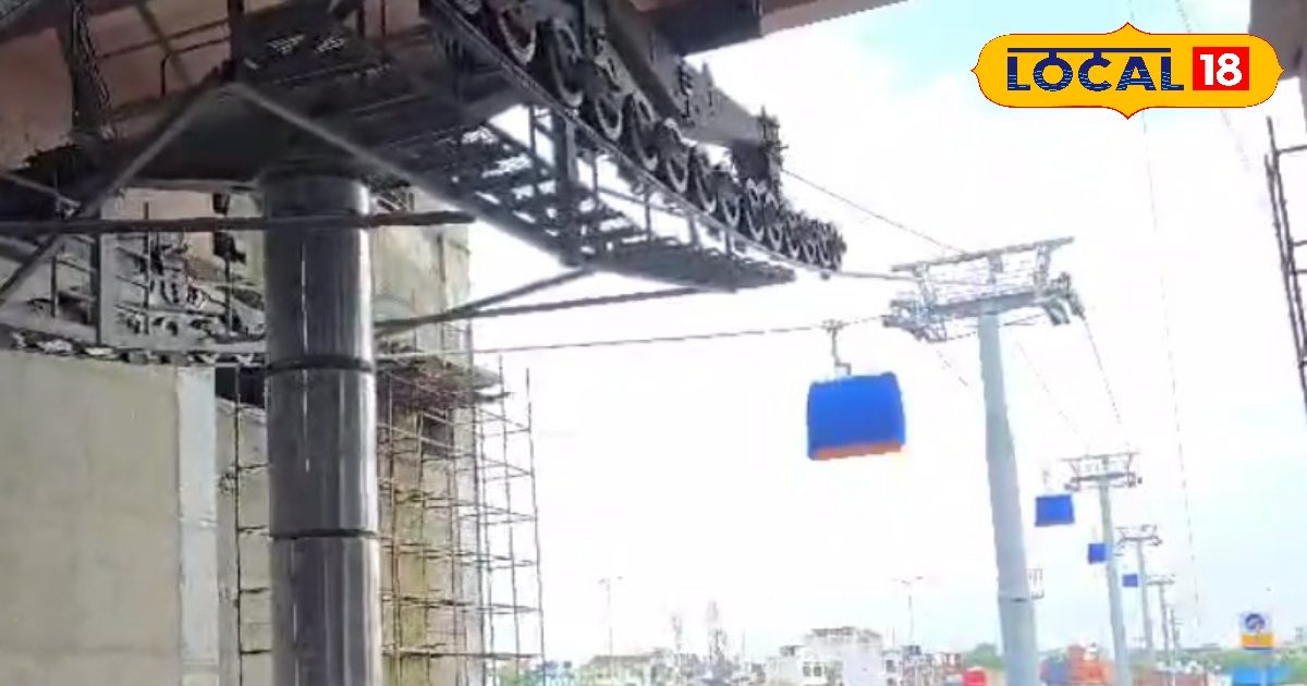 Varanasi Ropeway Before PM's arrival in Varanasi ropeway trolley ...
