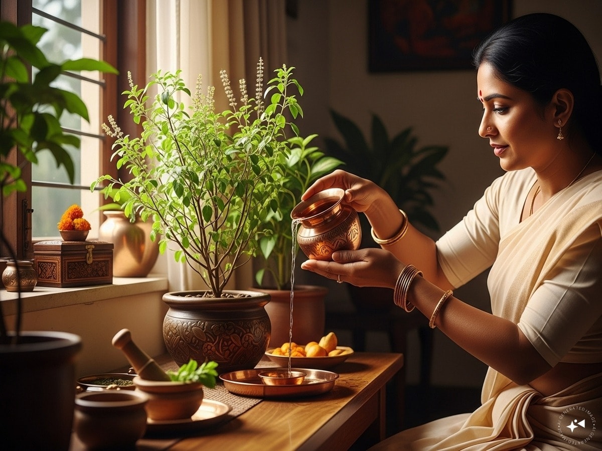 Tulsi plant watering rules। तुलसी में जल चढ़ाने का तरीका - News18 हिंदी