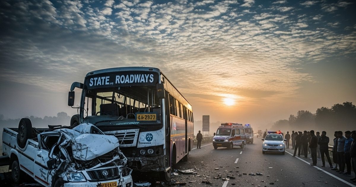Kaithal News : कैथल में दर्दनाक सड़क हादसा... रोडवेज बस ने मारी पिकअप ...
