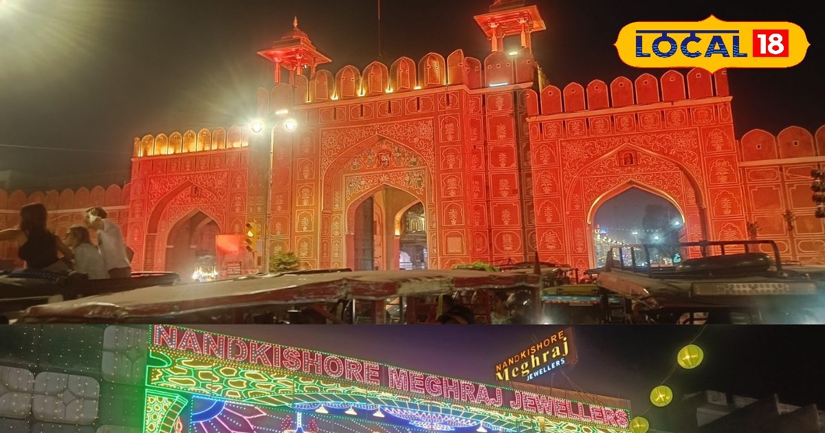 Jaipur Diwali decoration | MI Road market lights | Japanese wishing ...