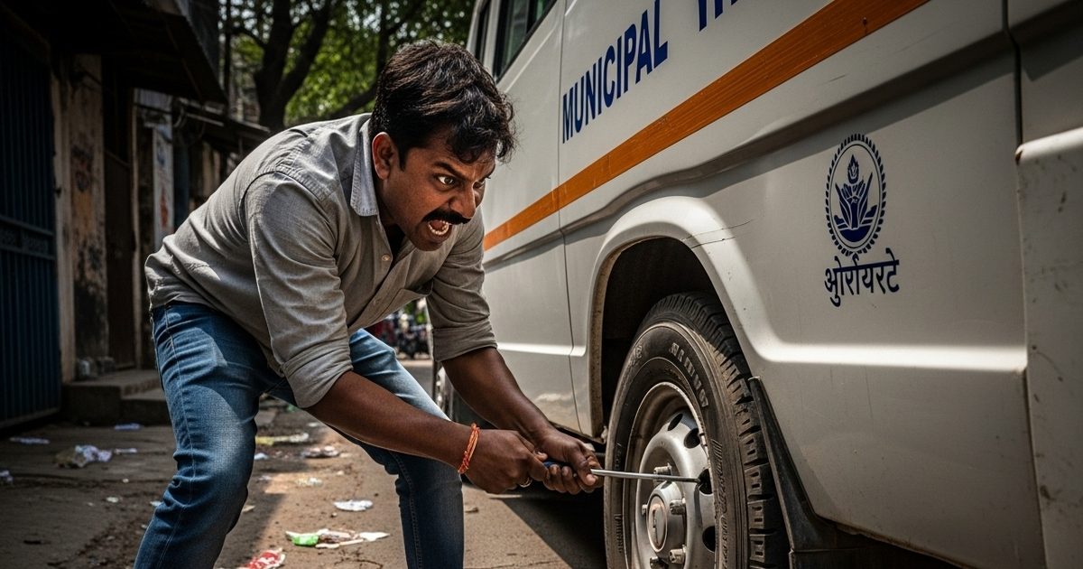 इतना गुस्सा आया कि...रात के 2 बजे एक आदमी ने Municipal Van का किया ऐसा हाल!