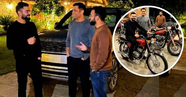 Virat Kohli Riding MS Dhoni Bike: विराट कोहली ने चलाई महेंद्र सिंह धोनी ...