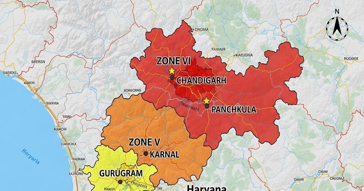 New earthquake map zone six add major risks Chandigarh Panchkula Karnal ...