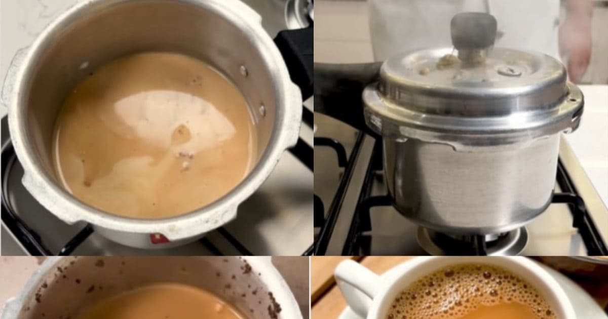 How to make tea in pressure cooker: कुकर में 2 सीटी में कड़क चाय बनाने ...