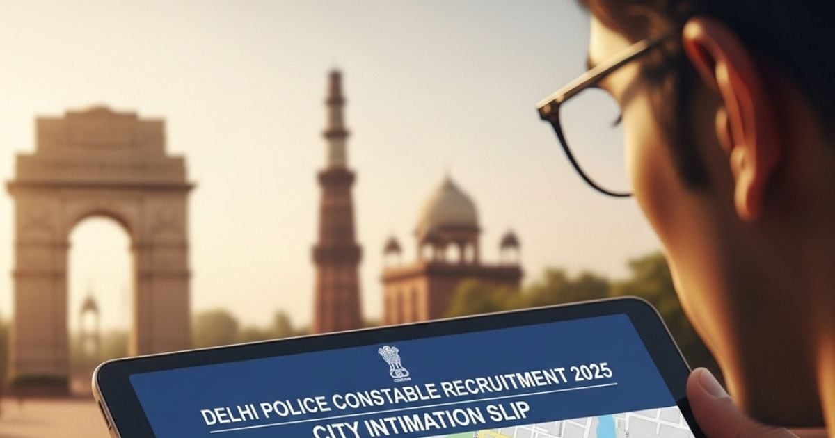 दिल्ली कांस्टेबल भर्ती परीक्षा 2025 की सिटी इंटिमेशन स्लिप जारी ...