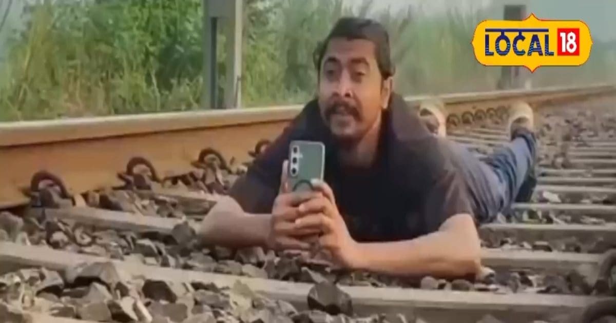 craze for reels viral man lay down on tracks started make video train ...