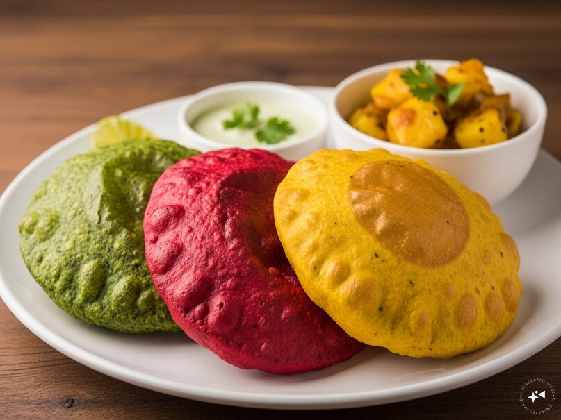 Rainbow Puri Recipe। रंगीन पूरी रेसिपी - News18 हिंदी