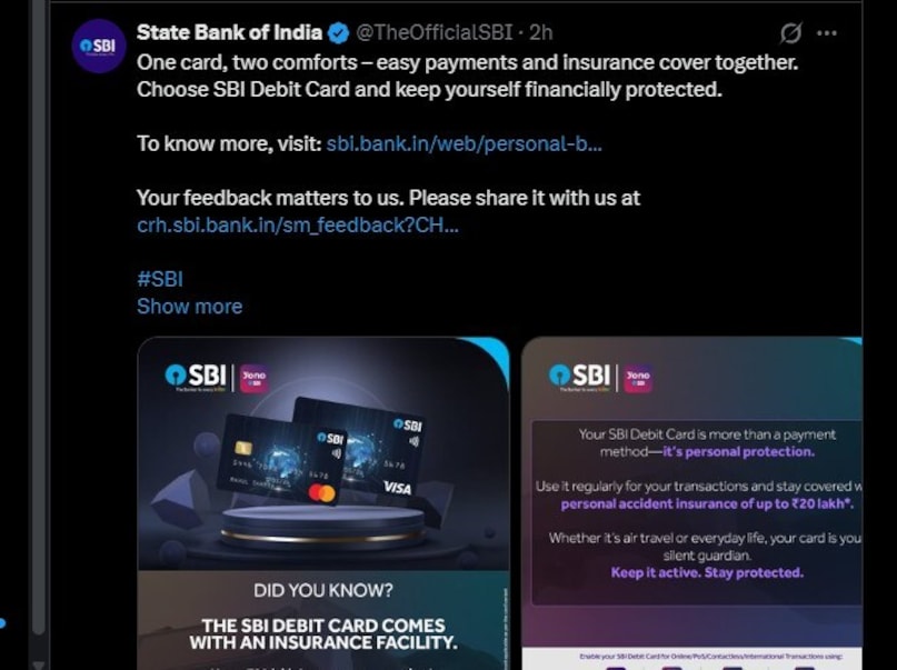 क्‍या आपके पास भी SBI डेबिट कार्ड? फ्री में मिल रहा है 20 लाख तक का ...
