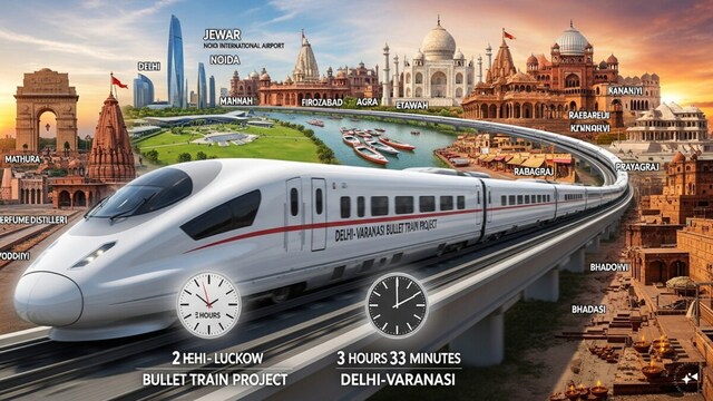 UP Bullet Train Route Stations Delhi to Varanasi Lucknow Siliguri ...