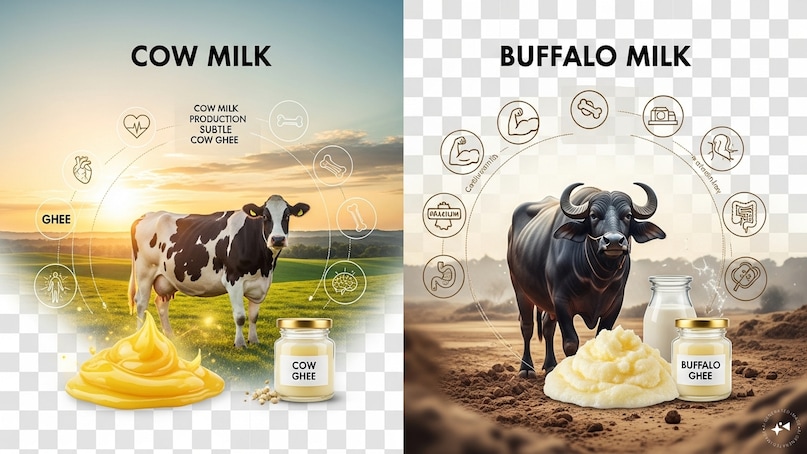 Cow vs Buffalo Milk: गाय या भैंस? किसके दूध से निकलता है सबसे ज्यादा घी ...