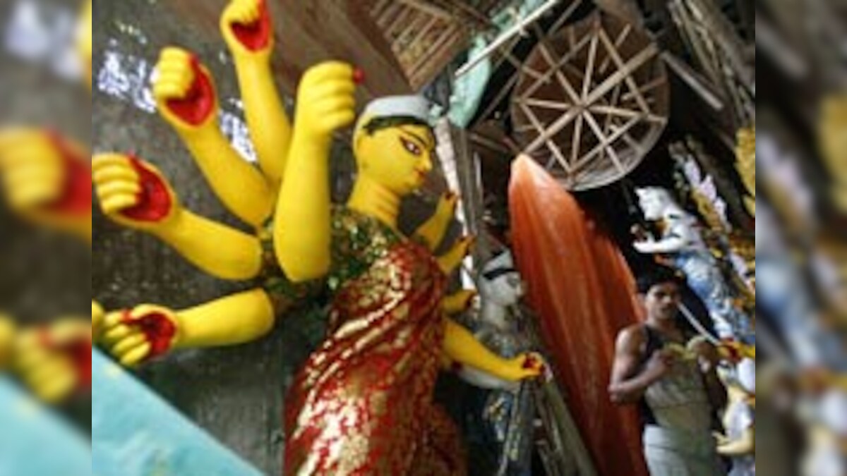"Save the snakes", says a Durga Puja pandal
