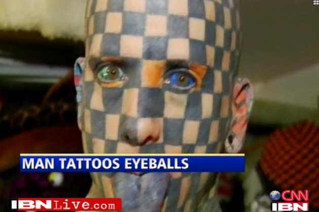 Oregon man gets his eyeballs tattooed - News18