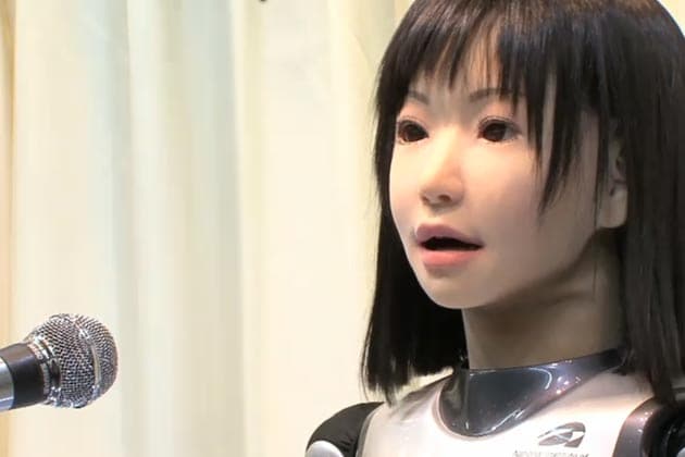 A female robot that can sing like a pop star