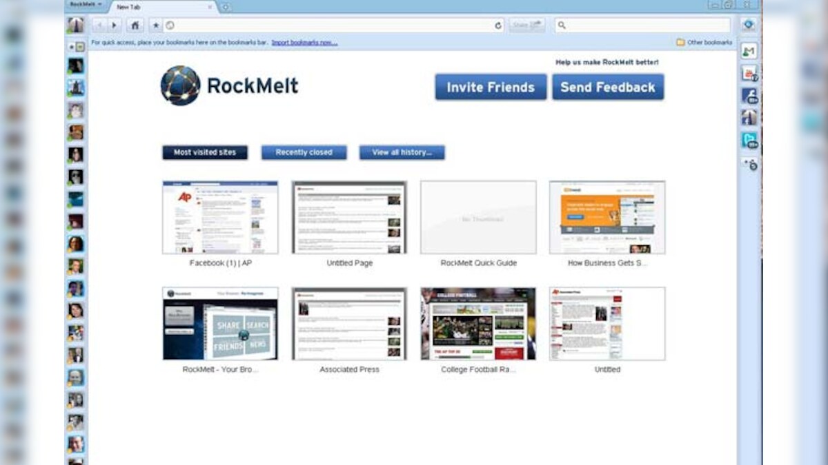 Review: Facebook fans will 'like' RockMelt browser - News18